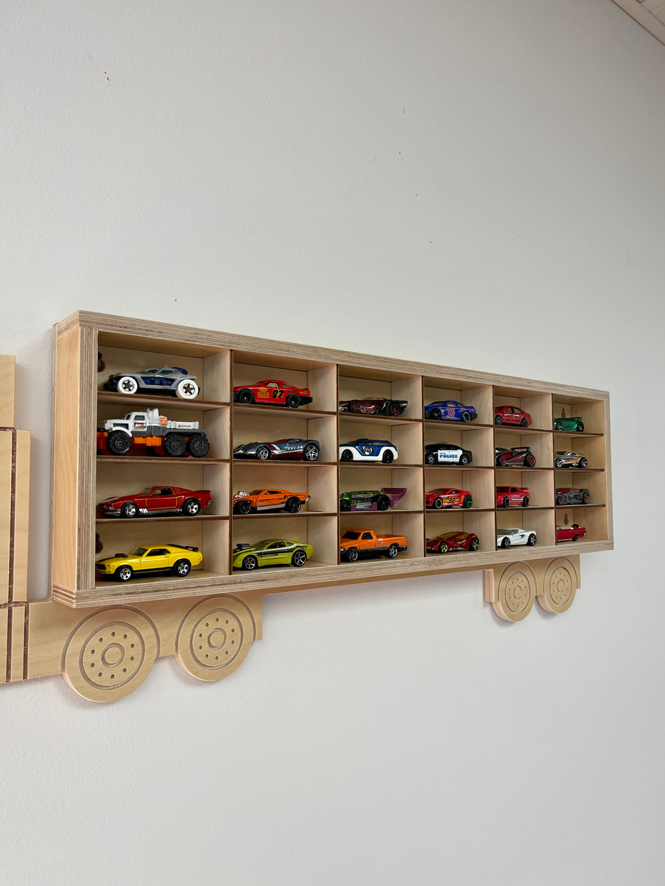 Hot Wheels Wood Toy Car Storage Shelf Organizer for cars - MonogramCrafty