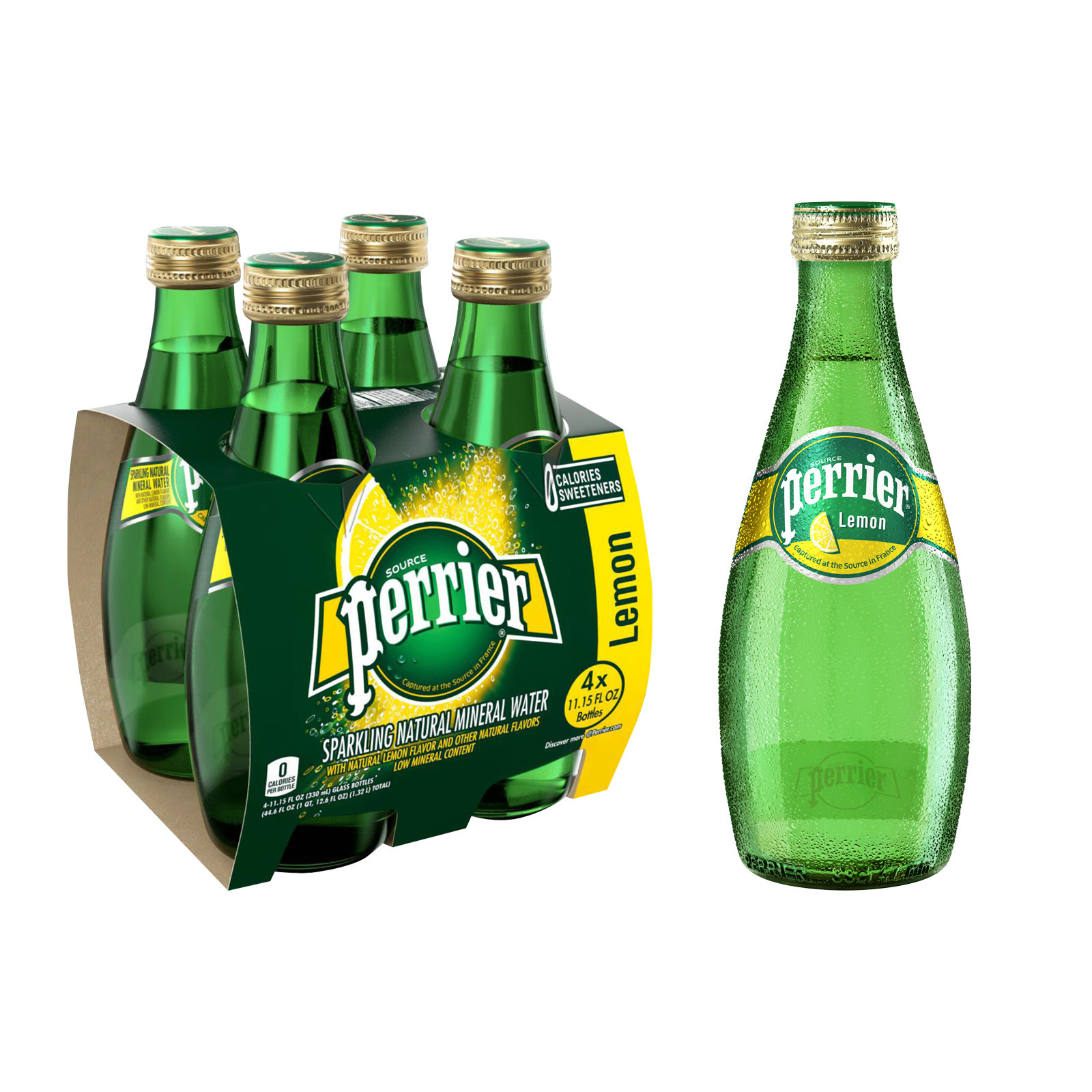 Perrier Sparkling Lemon Mineral Water, 4s x 330ml - EZ MARKET