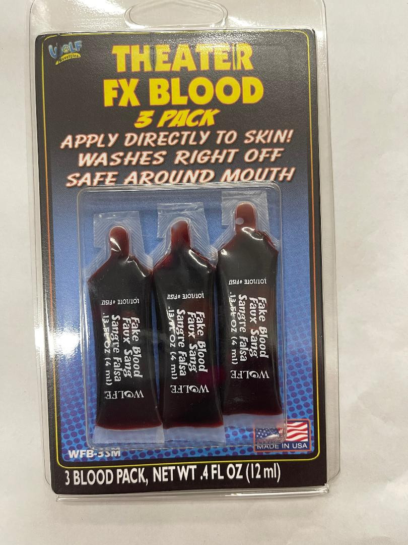 Theater FX Blood - 3 Pack Wolfe - Imaginations Costume & Dance