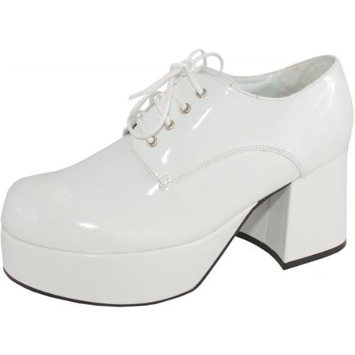 Pimp Shoes Men's 3" Platform Disco Shoe - White - Imaginations Costume ...