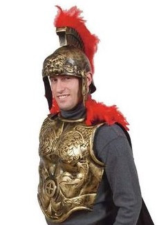 Roman Chest Plate w/ Black & Red Cape