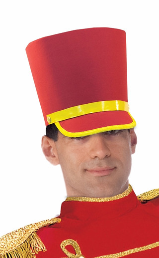 Toy Soldier Hat Red with Yellow Trim Tall