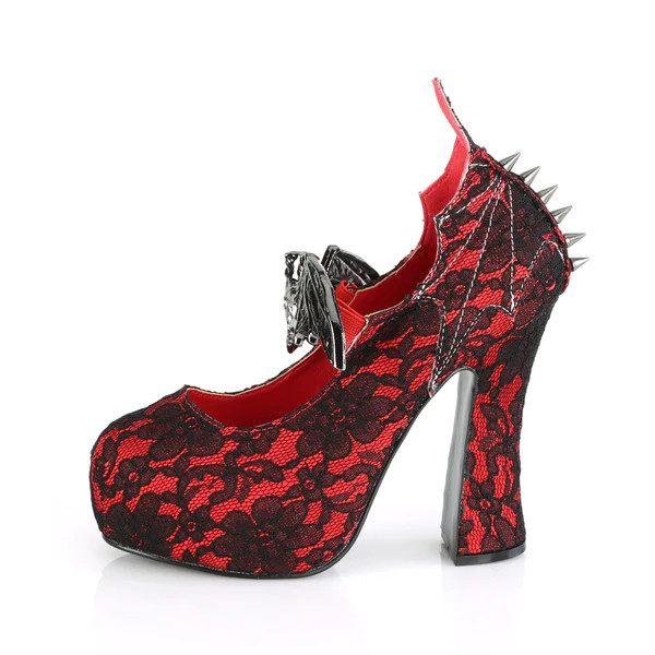 Demonia Demon Red Satin Mary Jane - Imaginations Costume & Dance