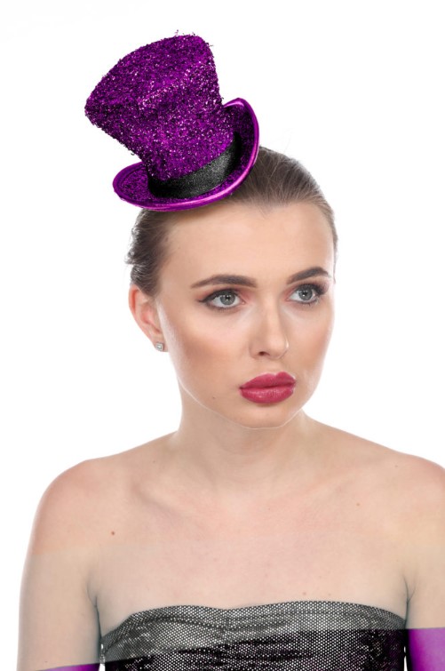 Leprechaun Mini Purple Shiny Hat - Imaginations Costume & Dance