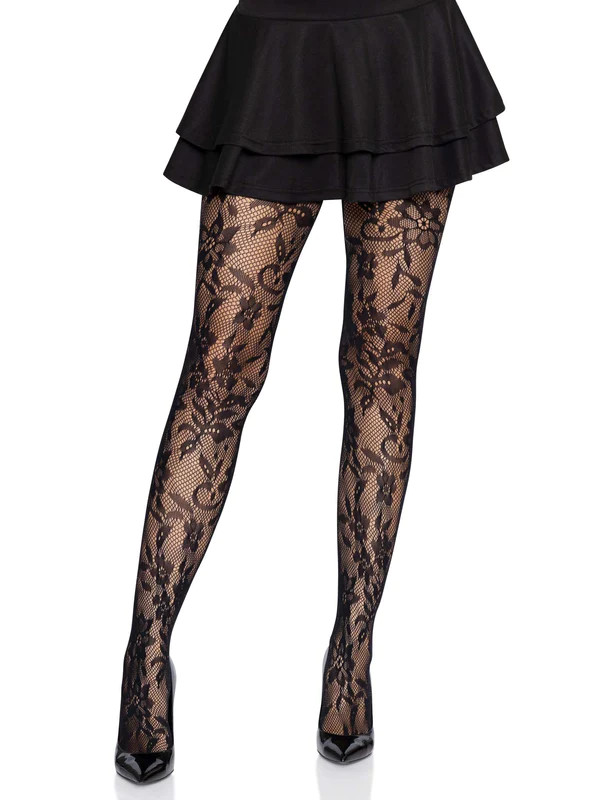 Chantilly Floral Lace Tights - Imaginations Costume & Dance