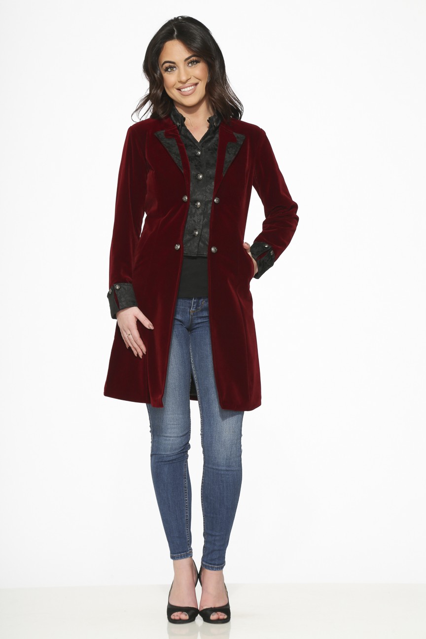 Orchid Bloom Burgundy Velvet Coat - Imaginations Costume & Dance