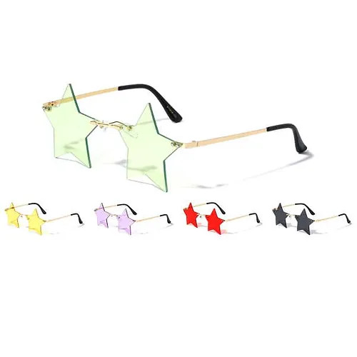 STAR SUNGLASSES FRAMELESS STYLE, ASSORTED COLORS - Imaginations Costume ...