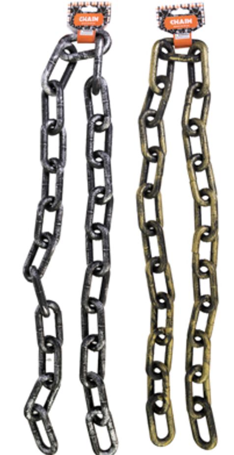 HALLOWEEN CHAIN PLASTIC PROP ANTIQUE GOLD/SILVER 48IN - Imaginations ...