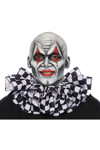 White Black Checkered Clown Two Layered Ruffled Colla - Imaginations ...