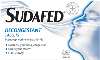 Sudafed Decongestant Tablets Non Drowsy (pack of 12)