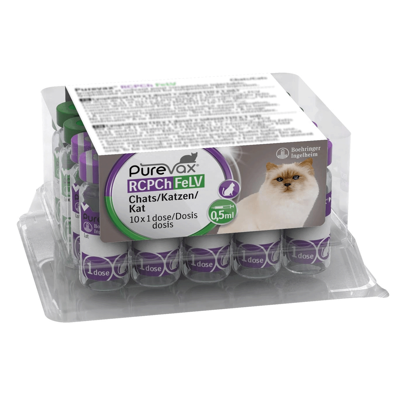 Purevax RCPCh FeLV lyophilisate and solvent 10 Dose POM