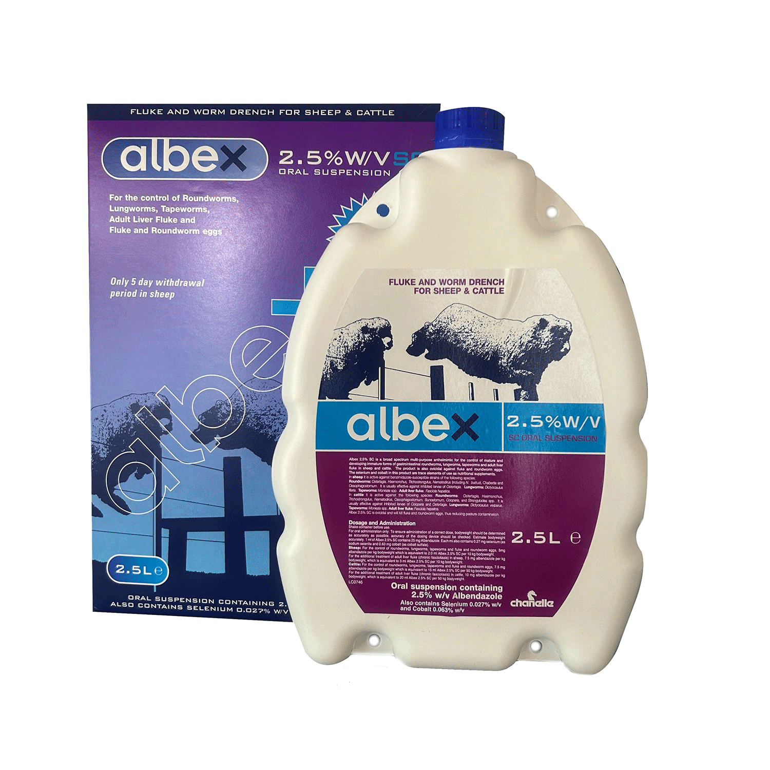Albex 2.5% w/v SC Oral Suspension for Cattle and Sheep