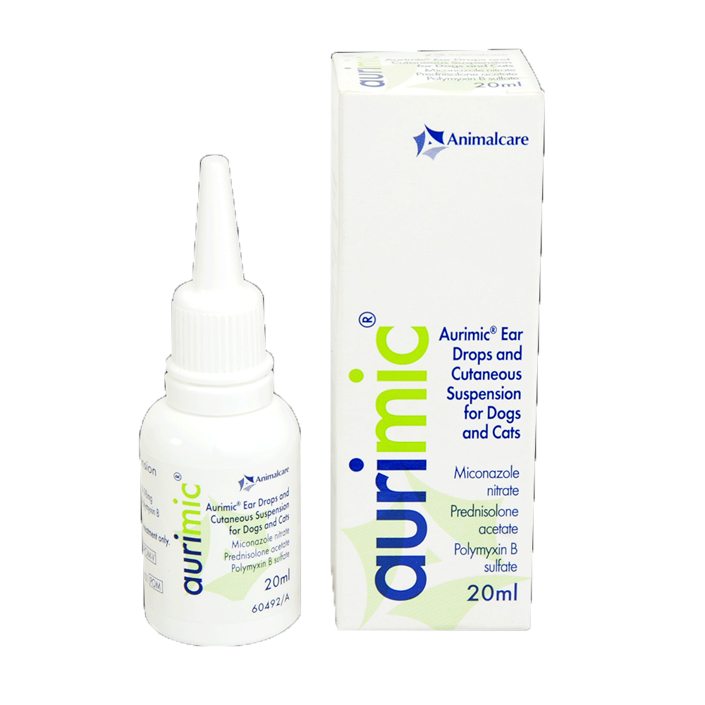 Aurimic Ear Drops and Cutaneous Suspension for Dogs and Cats