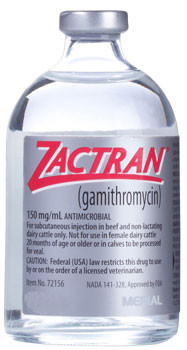 Zactran 150mg/ml solution for injection for cattle POM