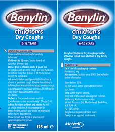 Benylin Infants Cough Syrup 125ml