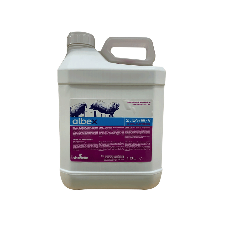 Albex 2.5% w/v SC Oral Suspension for Cattle and Sheep
