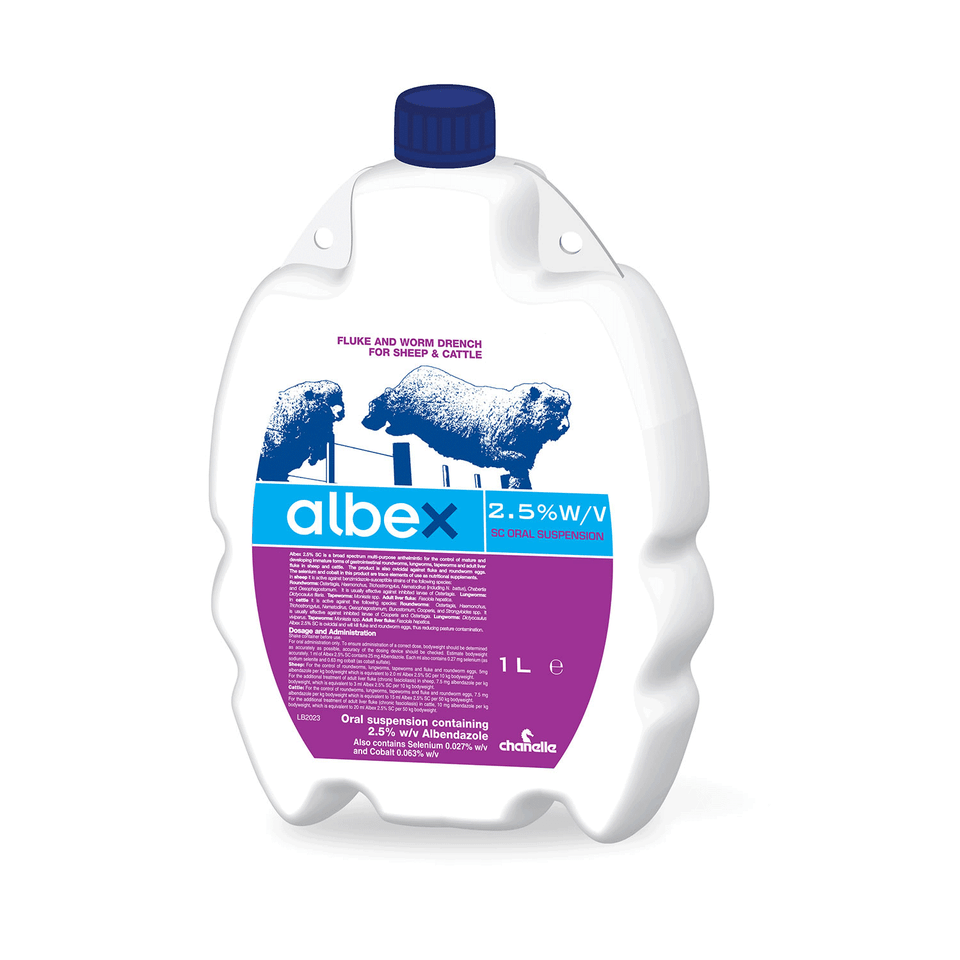 Albex 2.5% w/v SC Oral Suspension for Cattle and Sheep