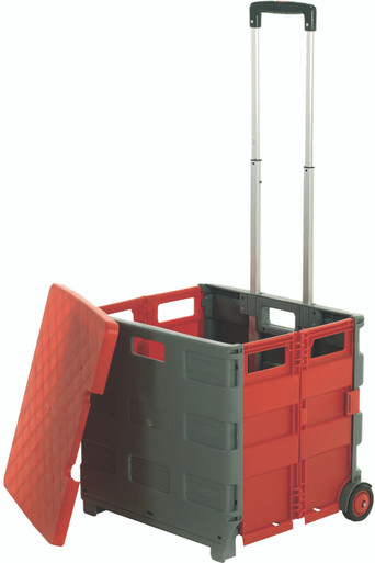 Foldable Box Truck w/ Lid - Durable Plastic, 35kg Load.