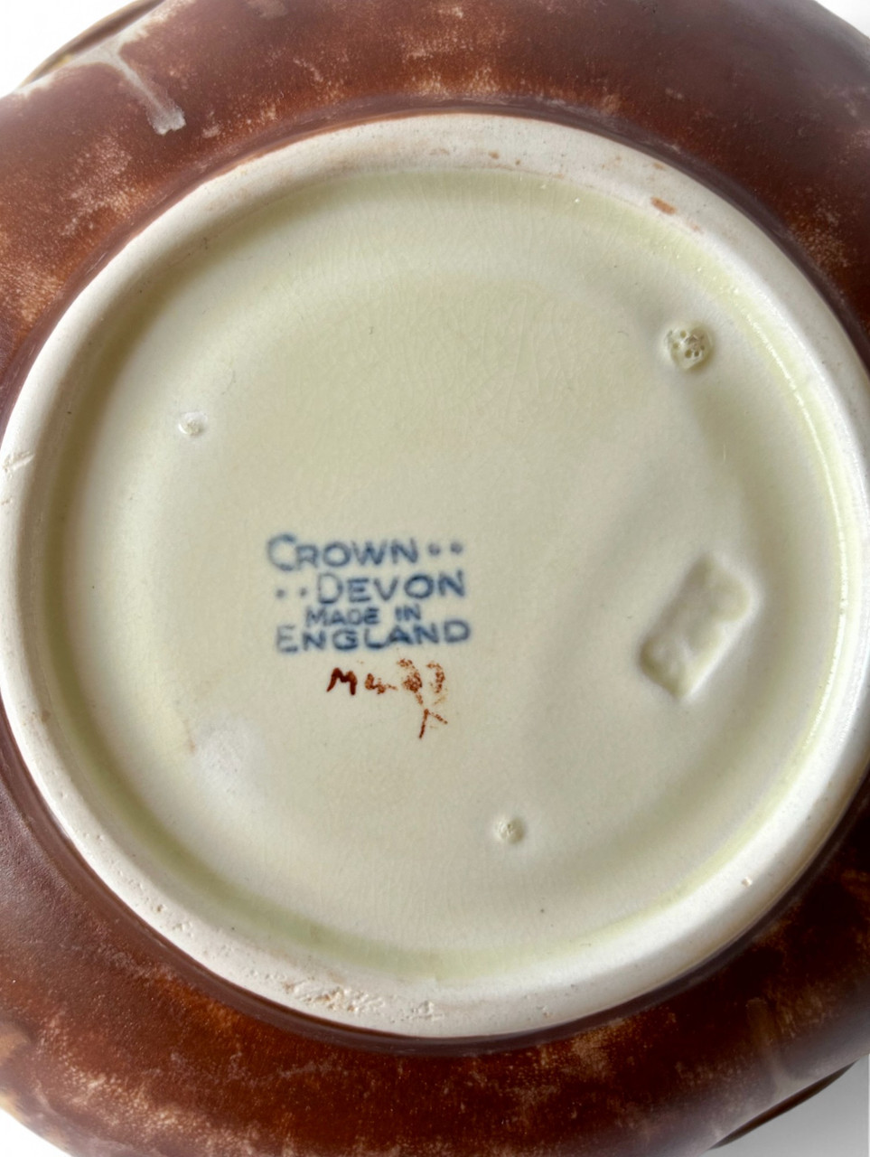 Vintage CROWN DEVON drip glaze Art Deco pottery dish bowl handles ...
