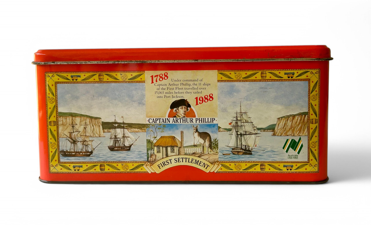 Vintage PARADISE First Fleet Bicentennial Selection biscuit tin 1980's ...