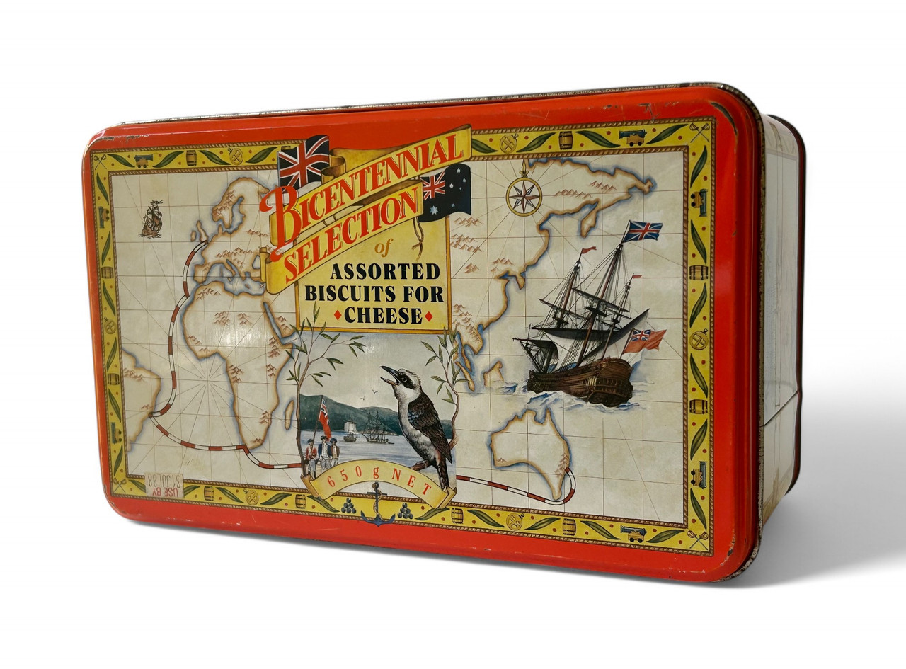 Vintage PARADISE First Fleet Bicentennial Selection biscuit tin 1980's ...
