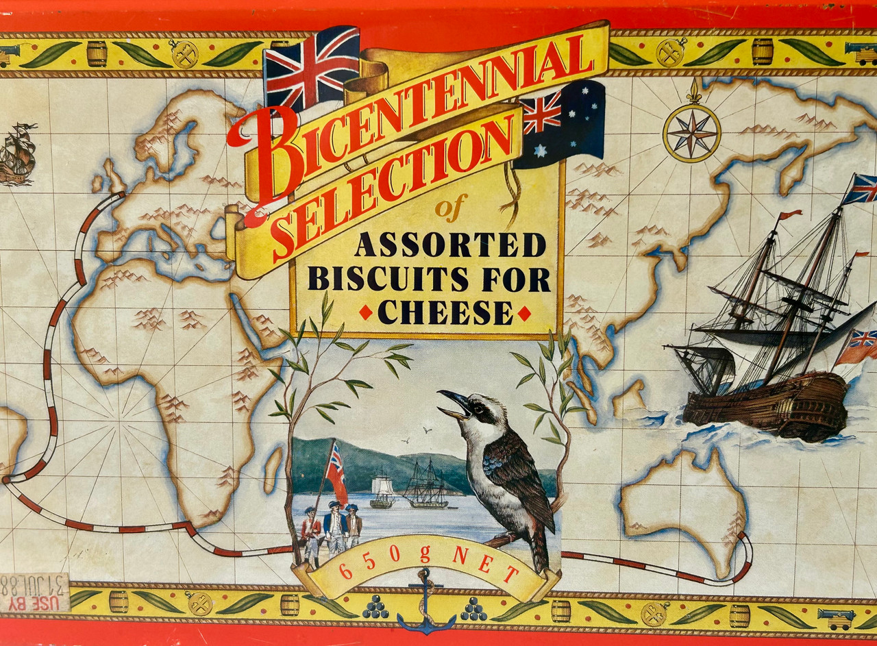 Vintage PARADISE First Fleet Bicentennial Selection biscuit tin 1980's ...