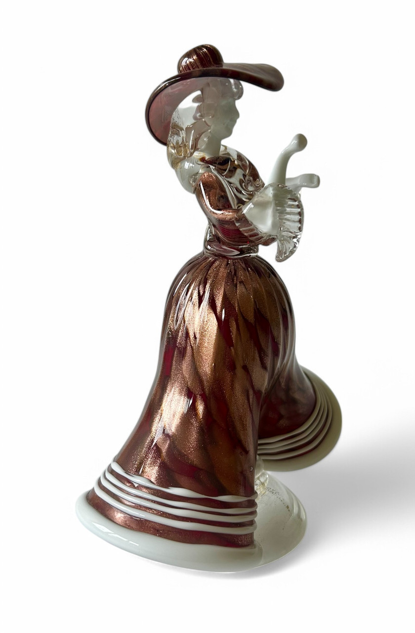 Vintage MURANO glass venetian lady figurine GAGGIO crinoline dancer ...