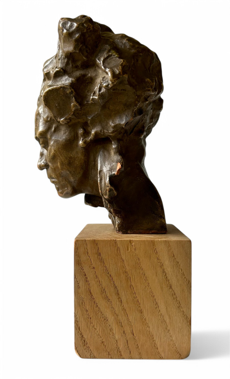 Vintage ALFREDO PINA BEETHOVEN bust sculpture terracotta bronzed 1950's ...