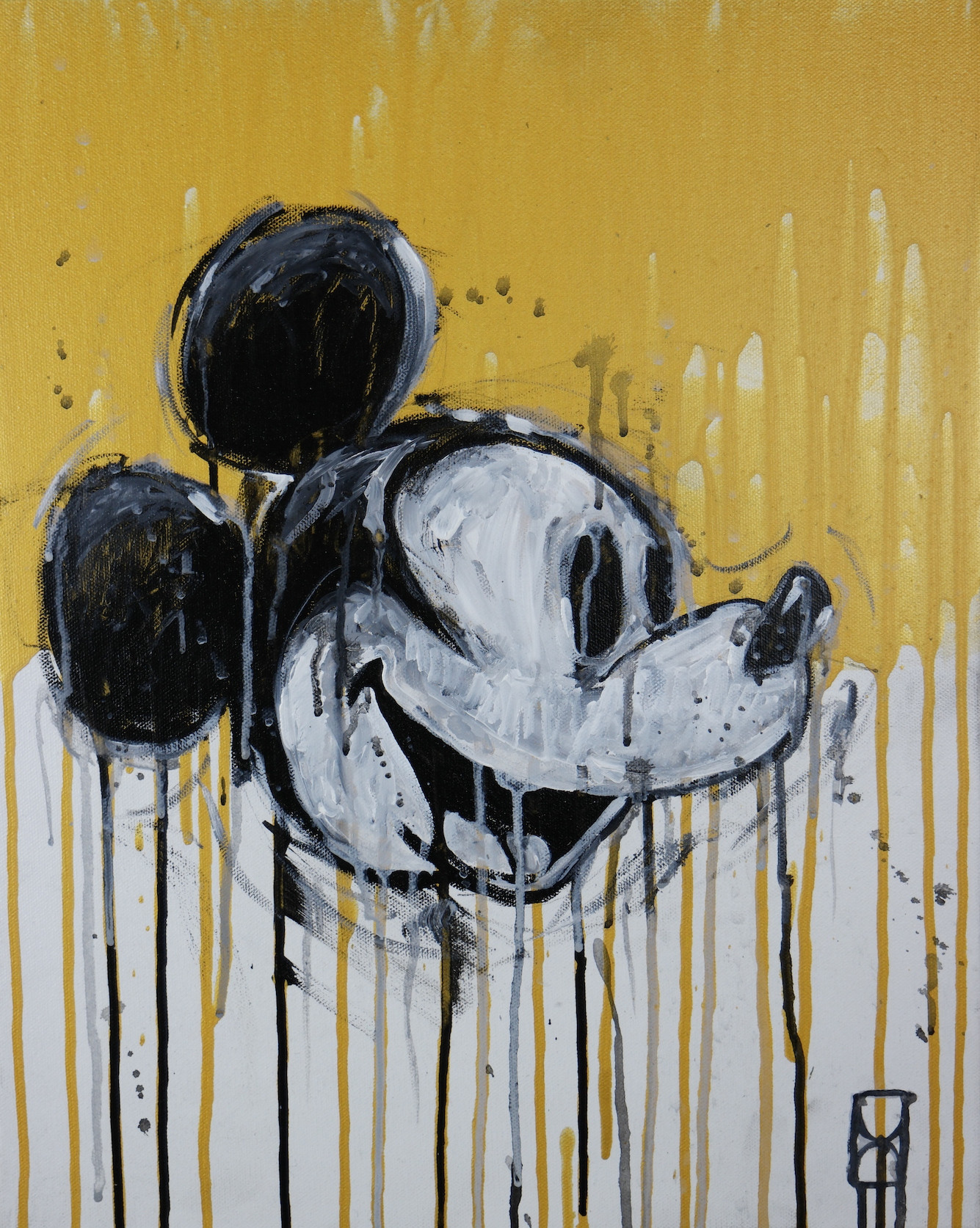 Modern contemporary acrylic painting on canvas titled "Dirty Mickey” by ...