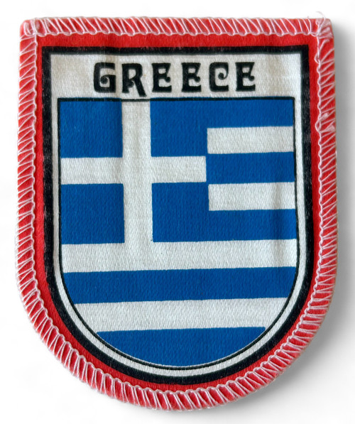 Vintage travel cloth badge GREECE flag 1960's NEW