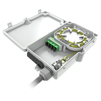 Wirewerks 4 Fiber SC/APC Patch & Splice Outdoor Wall Mount - WOE-C4A1