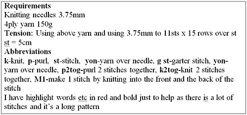 Knitting Pattern #626