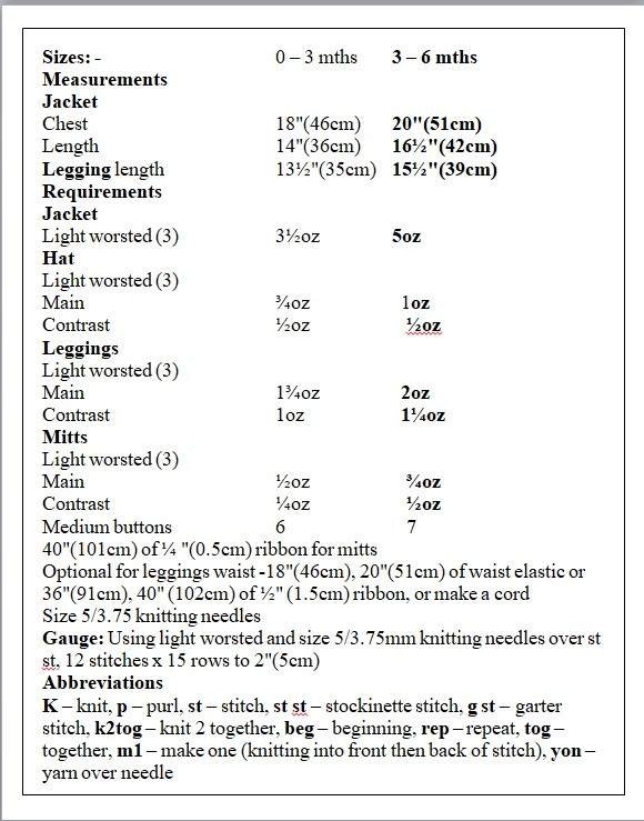 Knitting Pattern #217