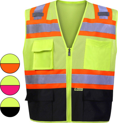 Safety Vest 2-Tone Class 2 with Zipper - 2W 570 *Custom Printing ...