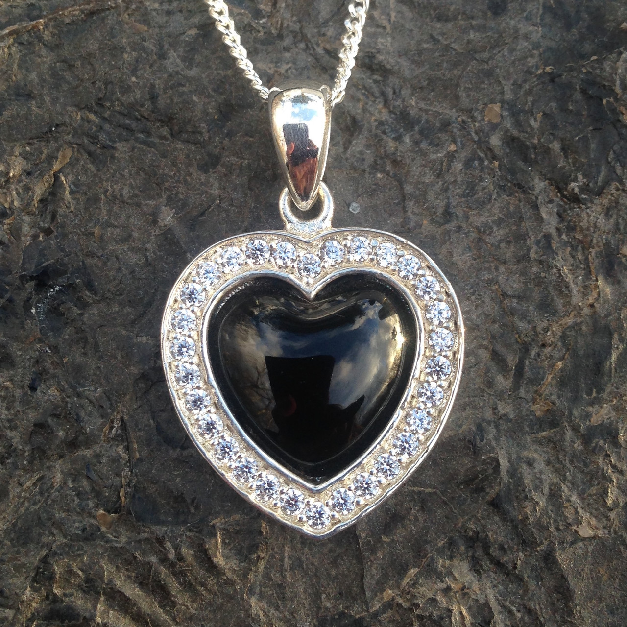 Whitby Jet Heart Pendants | Whitby Jet Jewellery | Aurora Jet