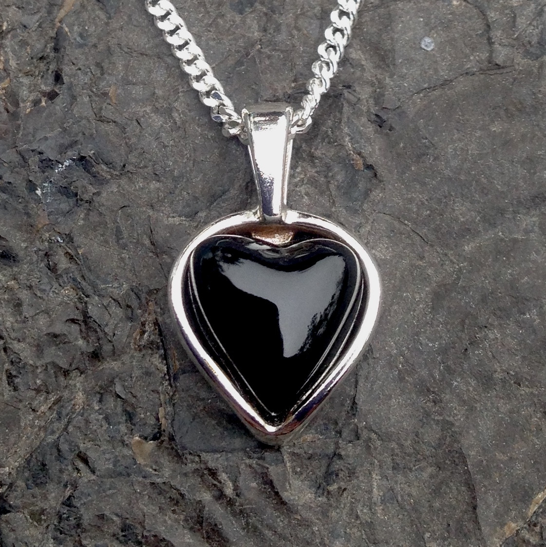 Whitby Jet Heart Pendants | Whitby Jet Jewellery | Aurora Jet