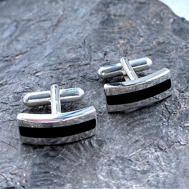 Whitby Jet Cufflinks | Handcrafted Jewellery | Aurora Jet