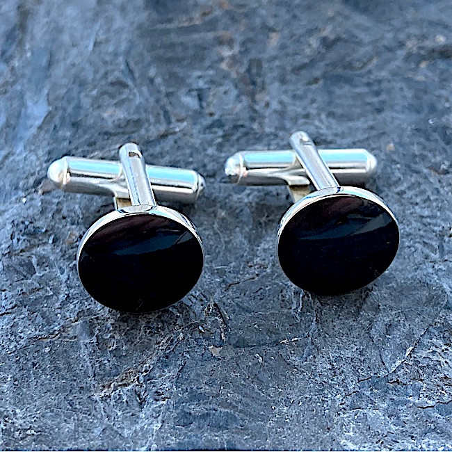 Whitby Jet Cufflinks | Handcrafted Jewellery | Aurora Jet
