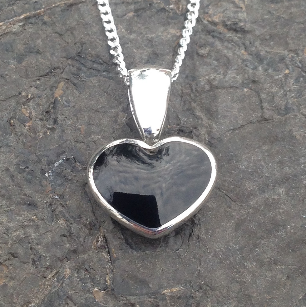 Whitby Jet Heart Pendants | Whitby Jet Jewellery | Aurora Jet