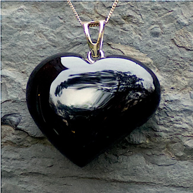 Whitby Jet Heart Pendants | Whitby Jet Jewellery | Aurora Jet