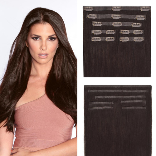 Bombshell Brunette Seamless Clip In Hair Extensions - CASHMERE HAIR