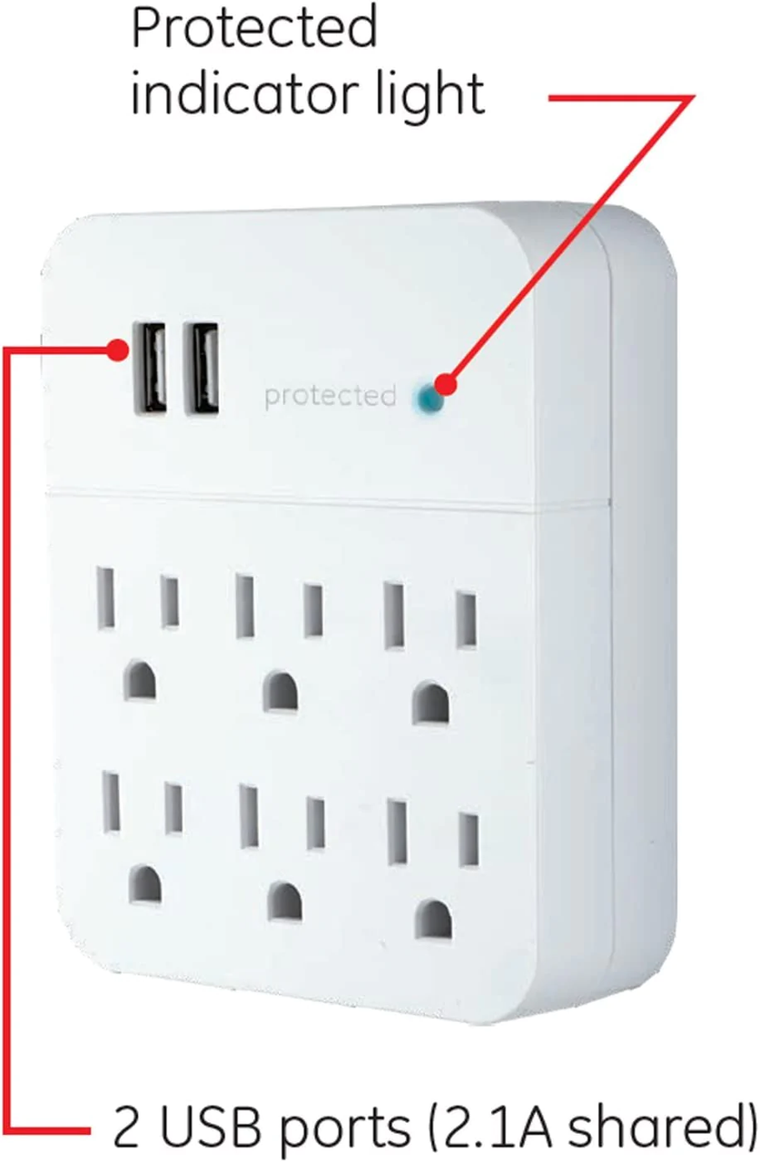 Functional USB Power Outlet Surge Protector Hidden 4K Camera w/ DVR ...