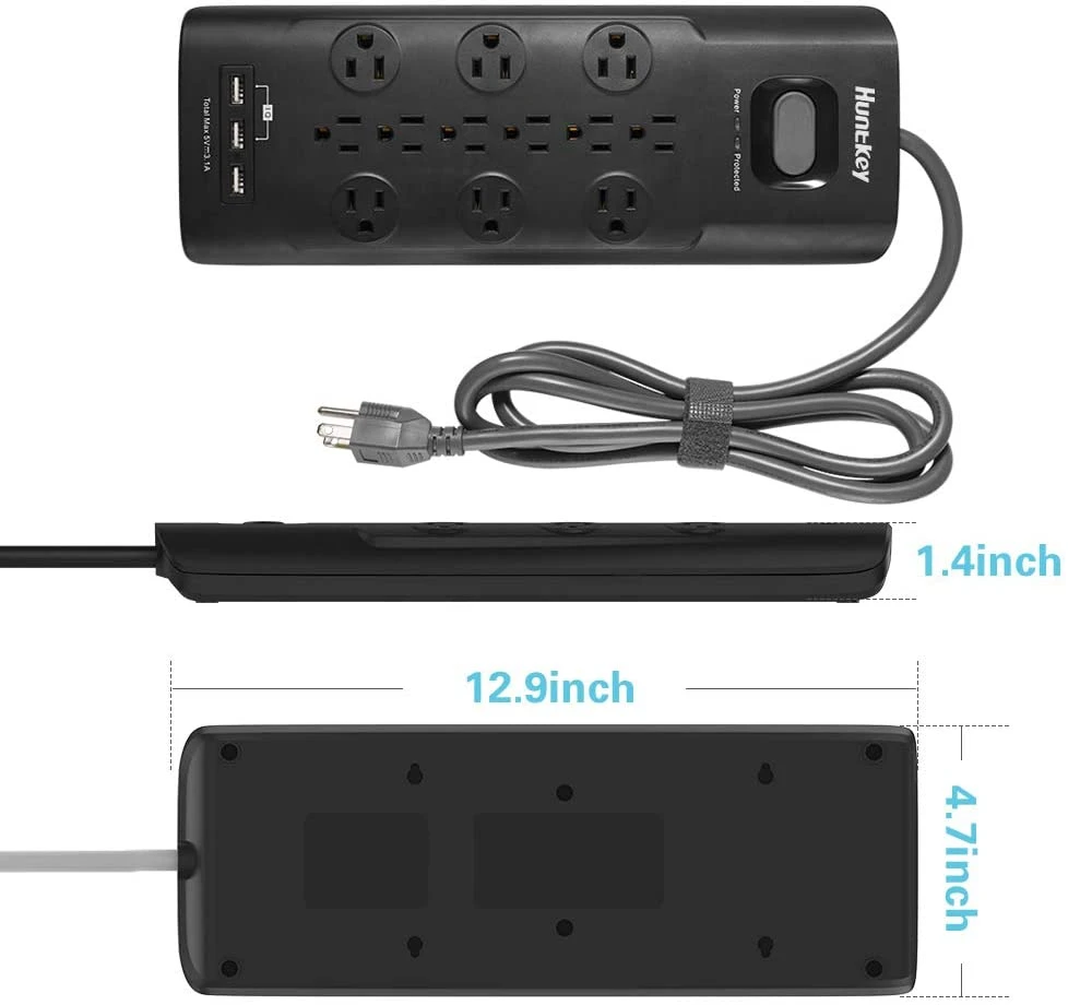Power Strip Surge Protector Hidden 4K Camera w/ DVR & WiFi Remote View ...