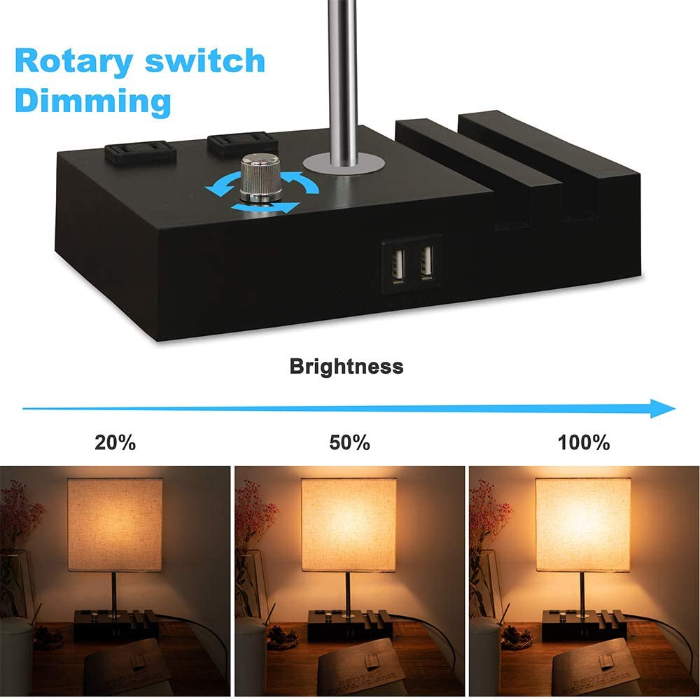 Functional Table Lamp w/ USB Charger Hidden 4K Camera w/ DVR & WiFi ...