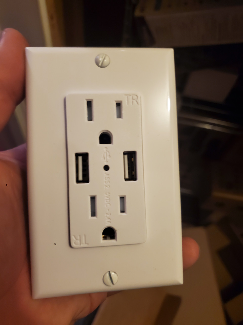 Functional Hardwired Dual USB Outlet Hidden 4K Camera w/ DVR & WiFi ...