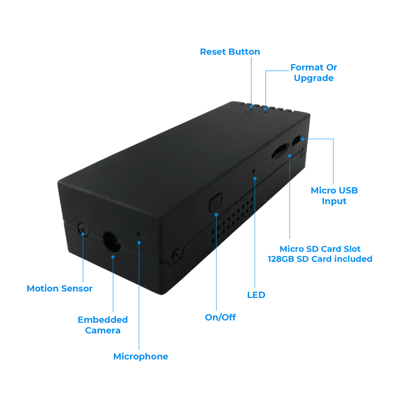 Mini Black Box 1080p Camera w/ DVR + Local Wifi & 25 Day Standby ...