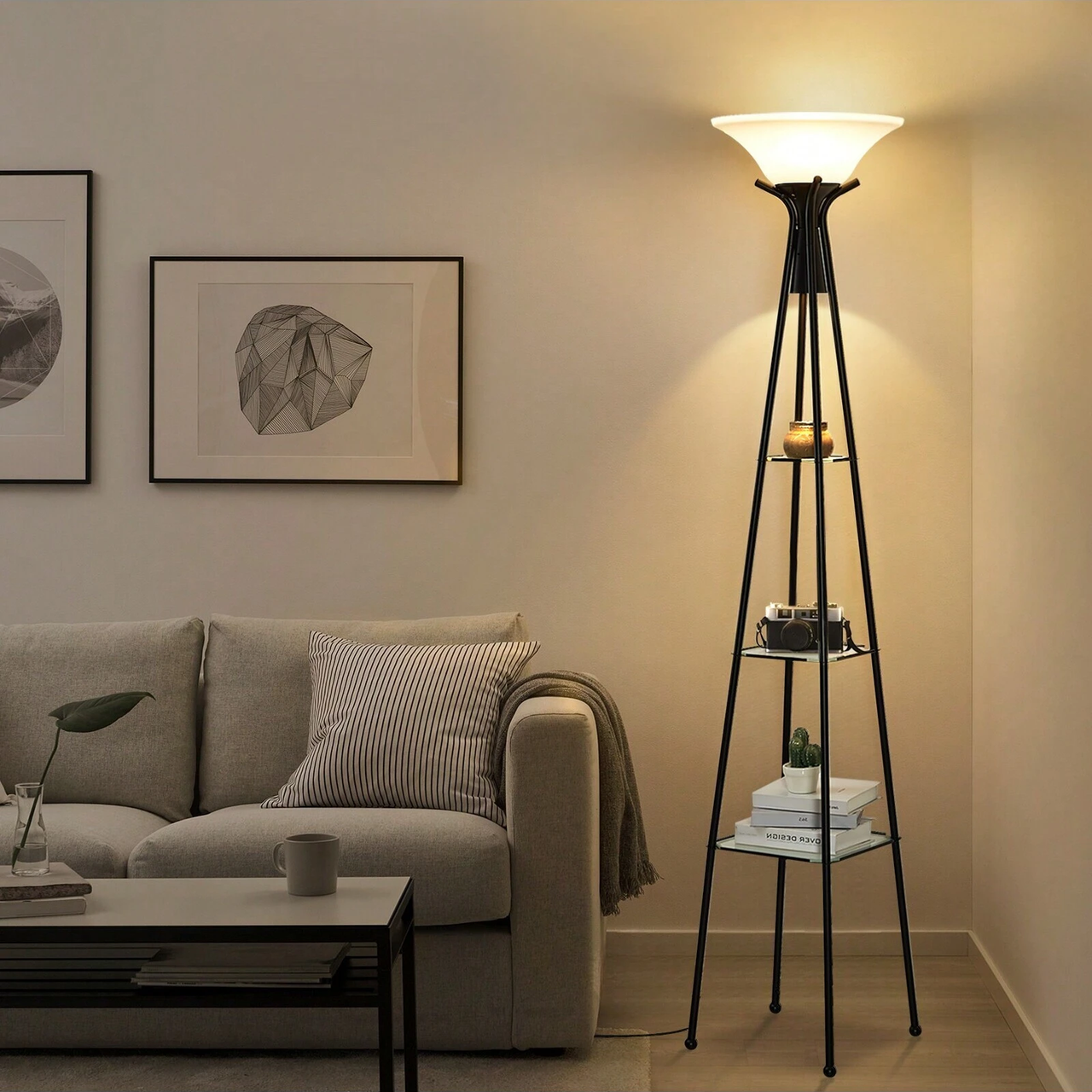 Floor Lamp Hidden 4K Camera w/ DVR & WiFi Remote View - SpyAssociates.com