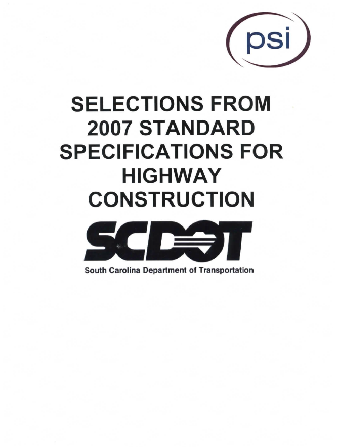 Selections from 2007 Standard Specification for Highway Construction ...