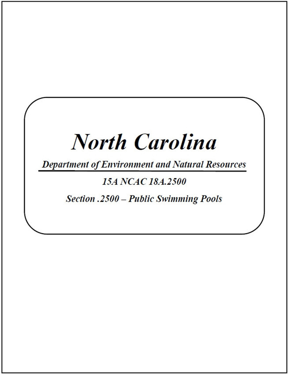 North Carolina Public Swimming Pools Public Utilities Exam Book