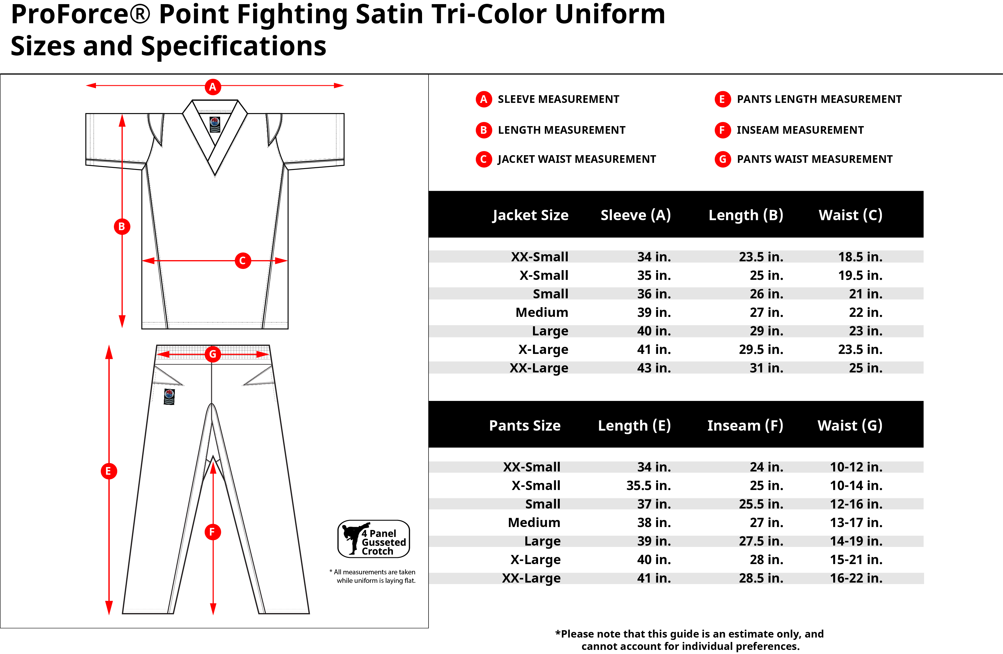 ProForce® Point Fighting Satin Tri-Color Uniform